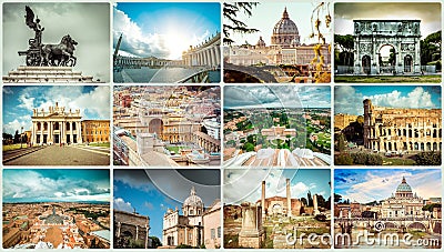 Collage Of Photos From Rome Stock Photo - Image: 62451172