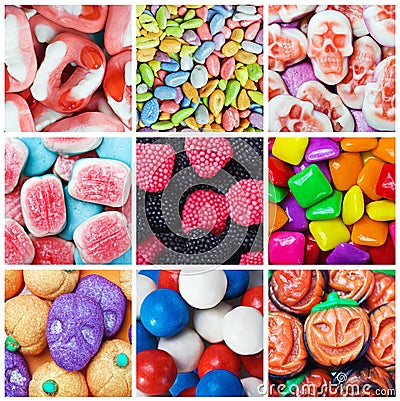 Collage Of Various Candies And Sweets Stock Photography - Image: 33829112