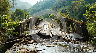 Collapsed Bridge: Symbol Of Downfall - AI Generated Royalty-Free Stock ...