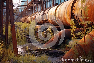 Collapsed Pipe With Visible Rust And Corrosion Stock Photography ...