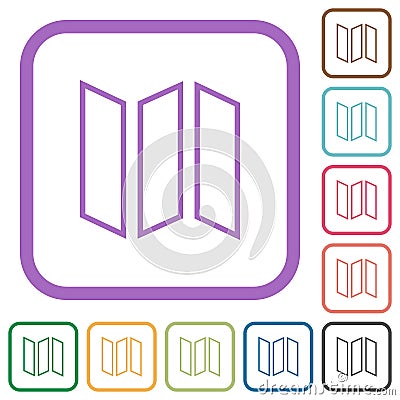 Collapsible Map Outline Simple Icons Vector Illustration ...