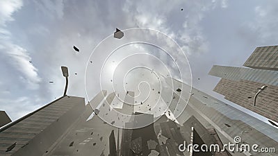 Collapsing Building Low-angle Stock Footage - Video of cityscape, urban ...