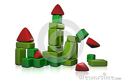 Collapsing Toy Castle Royalty-Free Stock Photo | CartoonDealer.com ...
