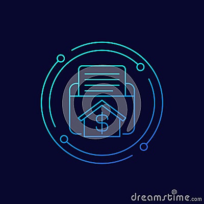 Collateral Icon In Linear Design Cartoon Vector | CartoonDealer.com ...
