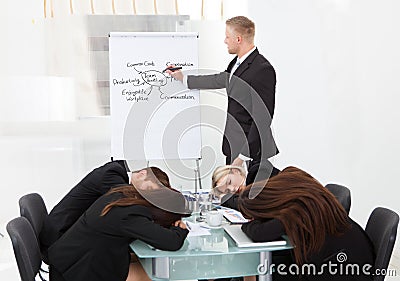 Colleagues Sleeping During Presentation Stock Photo - Image: 44382698