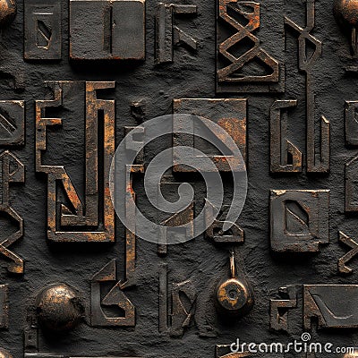 Ancient Dark Fossil Textures, Runes, And Prehistoric Organic Patterns ...