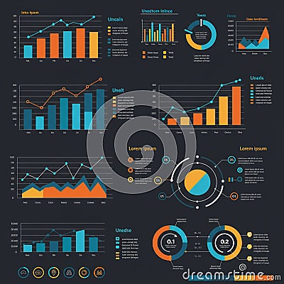 A Collection Of Data Visualizations Featuring Various Graph Types ...
