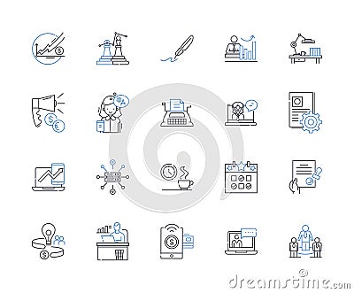 Collection Debut Line Icons Collection. Launch, Unveiling, Premiere ...