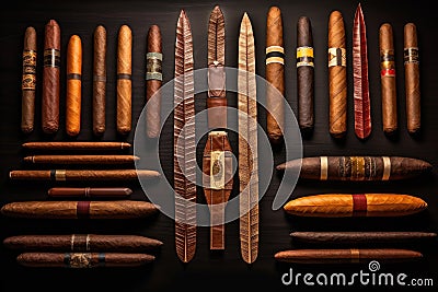 A Collection Of Different Cigar Shapes And Sizes Royalty-Free Stock ...