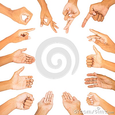 Collection Of Hand Symbol White Isolated Stock Photo | CartoonDealer ...