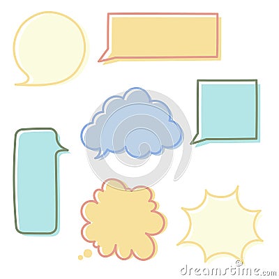 Collection Set Of Cute Hand Drawn Line Frame Border, Blank Speech ...