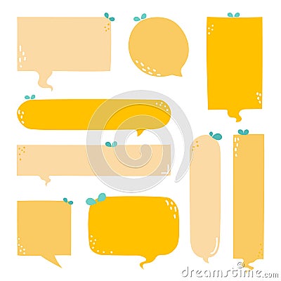 Collection Set Of Hand Drawn Line Frame Border, Blank Speech Bubble ...