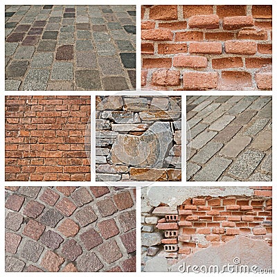 Stone And Brick Texture Collage Royalty-Free Stock Image ...