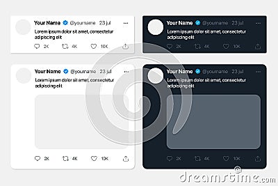 A Collection Of Twitter Tweet Templates. Isolated Twitter Messages On A ...