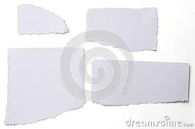Collection Of White Ripped Pieces Of Paper On White Royalty Free Stock ...