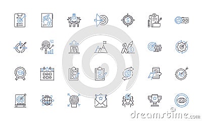 Collective Direction Line Icons Collection. Collaboration, Consensus ...