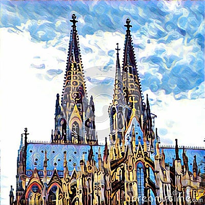 Cologne Cathedral Royalty-Free Illustration | CartoonDealer.com #79119300