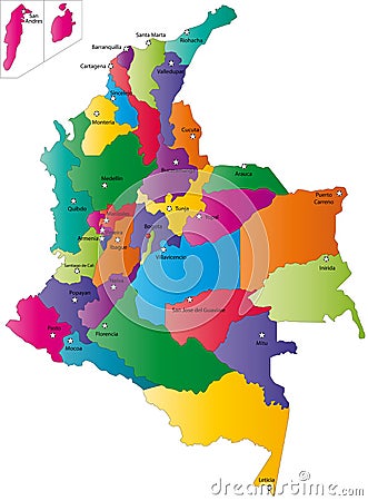 Colombia Map Cartoon Vector | CartoonDealer.com #6747401