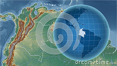 Colombia and Globe. Relief stock video. Video of nations - 247311743