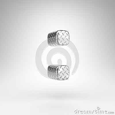 Colon Symbol On White Background. Aluminium 3D Sign With Checkered ...