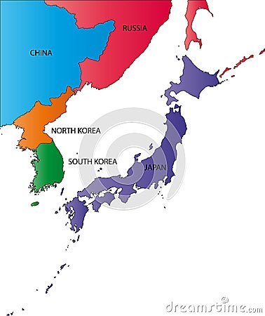 Color Map Of Japan Stock Photo - Image: 5721170