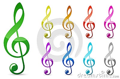 Color Music Note Royalty Free Stock Photos - Image: 18035458