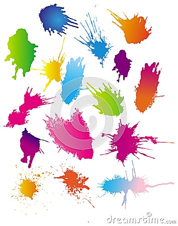 Color Paint Splashes Stock Photo - Image: 9907110