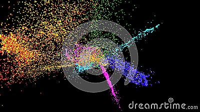 Color Splash Paint Explosion Powder Dust Bang Blast Isolated on Black ...