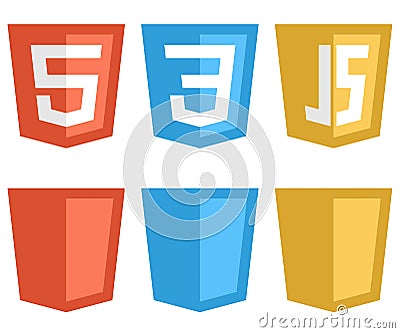 Set of 10 Programming Language Logo Vector Icons: CSS, HTML, Javascript ...