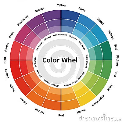 Color Wheel With A Circular Gradient Featuring Primary, Secondary, And ...