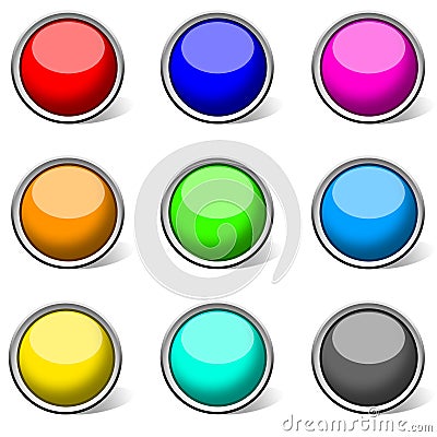 Colored Buttons Collection, Glossy Royalty Free Stock Images - Image ...
