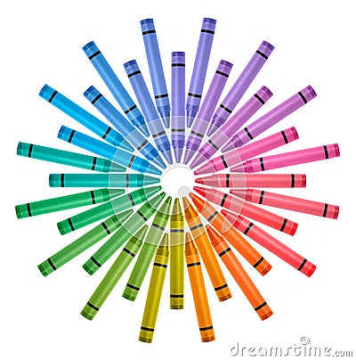 Colored Crayons Color Wheel Stock Image | CartoonDealer.com #57405457