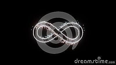 Colored Infinity Sign Spinning Isolated On Black Background, Seamless ...