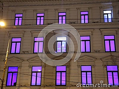 Colored Lights Blinking Inside the Windows Stock Video - Video of ...