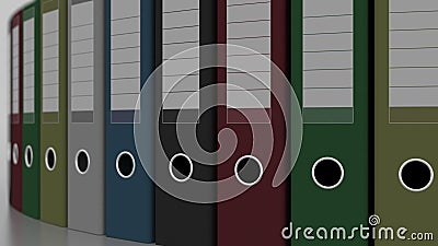 Colored Office Binder Circle Spinning. 4K Closeup Seamless Loopable ...