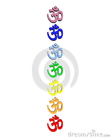 Colored Om / Aum In Chakra Column Royalty-Free Stock Photography ...