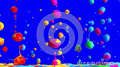 Colored Paint Splashes with Alpha Channel Isolated on Green Background ...