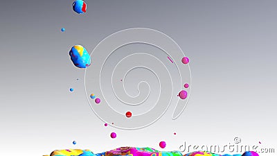 Colored Paint Splashes with Alpha Channel Isolated on Grey Background ...