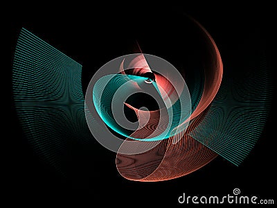 Colored Planes Form Loops, Waves Or Straightens. Abstract Blades Rotate ...