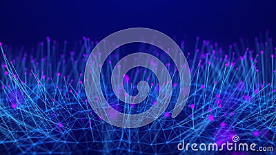 Colored Polygonal Space. Connection Dots and Lines Structure. Digital ...