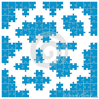 Colored Puzzle - Corner Pieces And Individual Parts Stock Vector ...