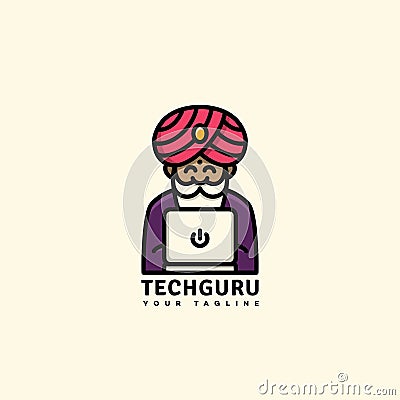 Tech Guru Logo Vector Illustration | CartoonDealer.com #120180804