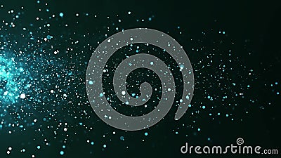 Colorful Animation of Bright Particles Flying Horizontally. Dynamic ...