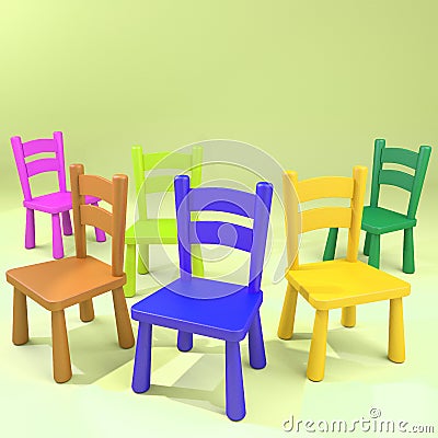 Colorful Children Chairs Stock Image | CartoonDealer.com #116747017