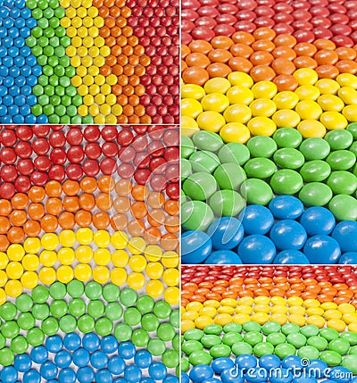 Colorful Chocolate Candy Collage Royalty-Free Stock Photography ...