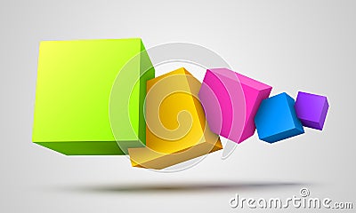 Colorful Cubes 3D Royalty Free Stock Images - Image: 26888619
