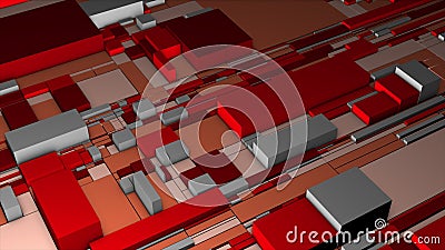 Colorful Cubes on 3d Surface. Motion. 3D Projection of Chip with ...