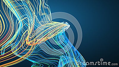 Colorful Curved Lines Flowing on Graduated Blue Background Stock Video ...
