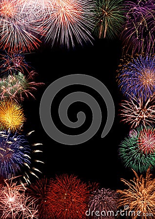 Colorful Fireworks Frame Royalty Free Stock Image - Image: 23524746