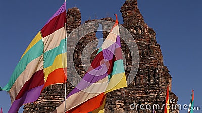 Colorful Flag in the Temple Stock Video - Video of indian, culture ...